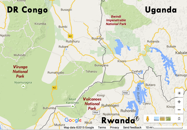 Mountain Gorilla Habitat Map